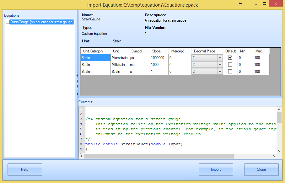 Equation dialog